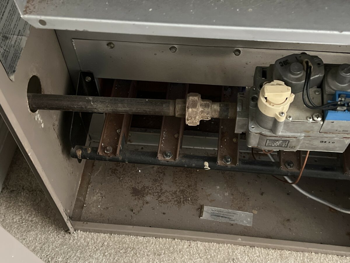 Union inside Furnace enclosure - Buyer's Inspection Service